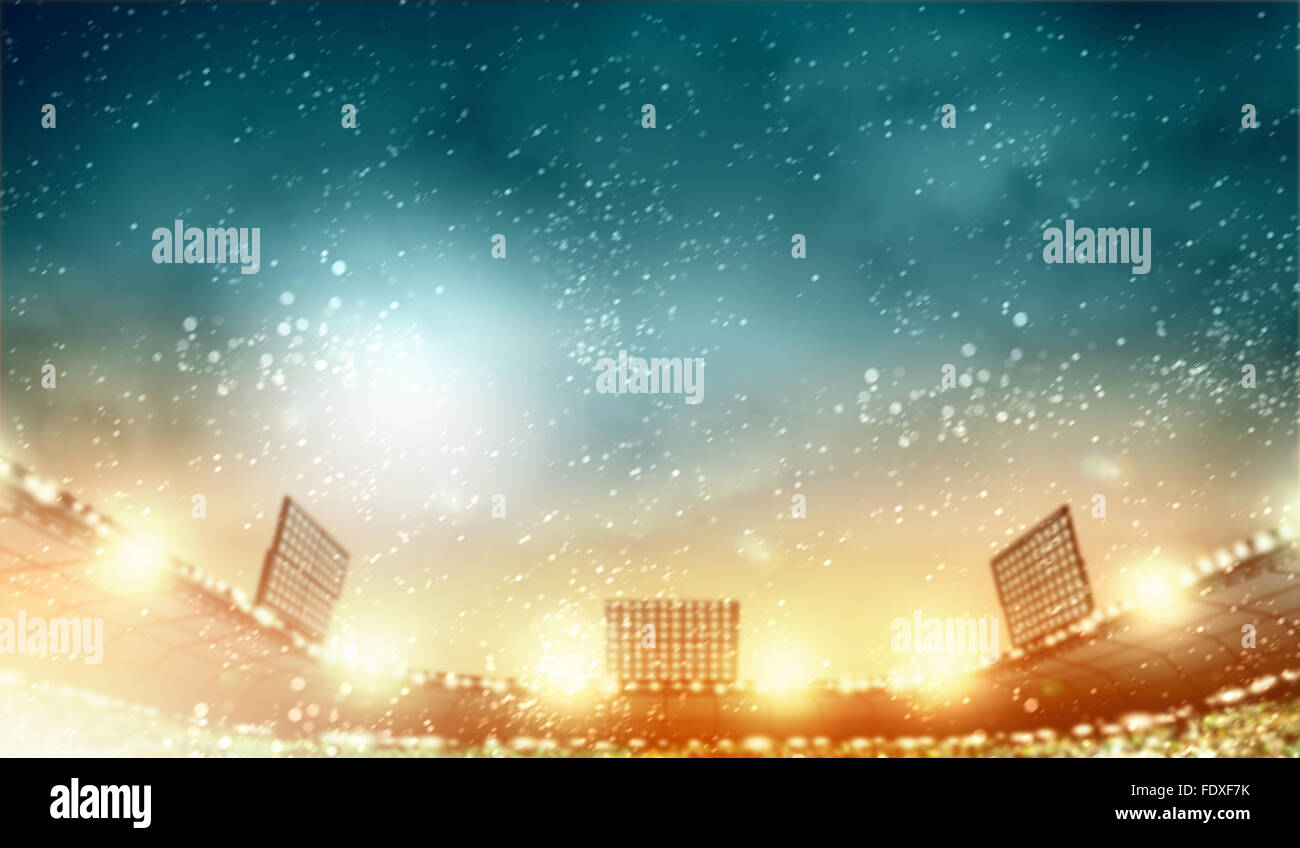 Image of stadium in lights and flashes Stock Photo - Alamy