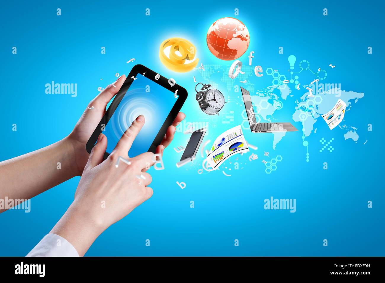 Closeup image of human hands holding ipad Stock Photo - Alamy