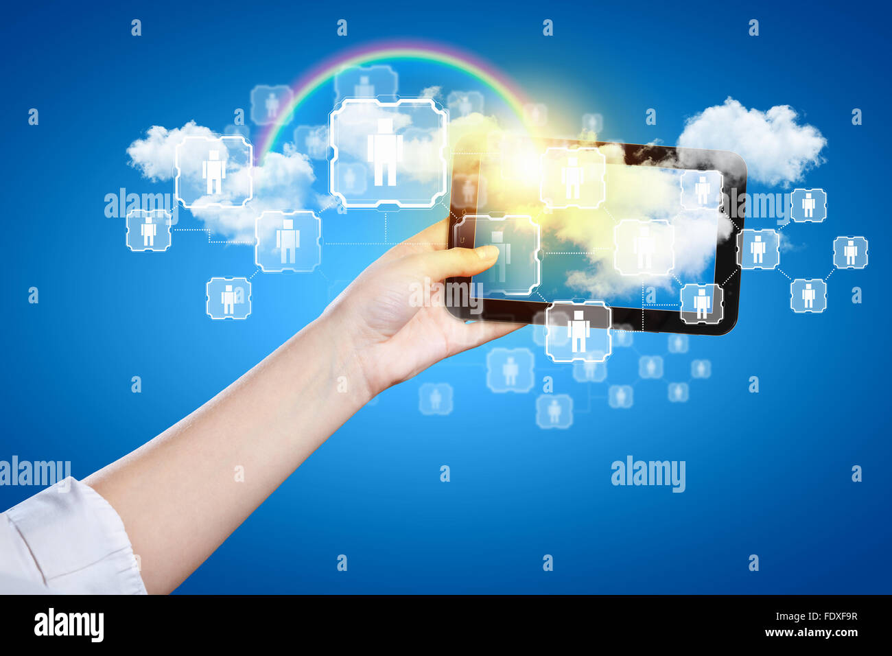 Closeup image of human hands holding ipad Stock Photo - Alamy