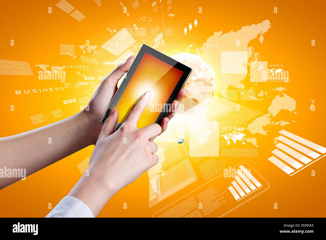 Closeup image of human hands holding ipad Stock Photo - Alamy