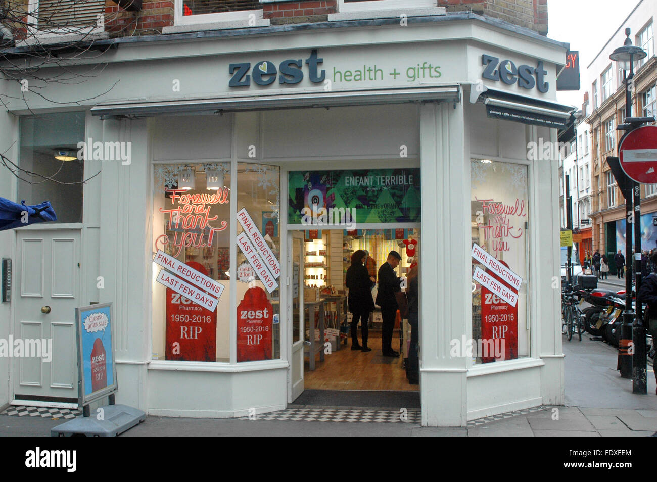 London,UK,1 February 216,Zest Pharmacy located at 18 Broadwick Street ...