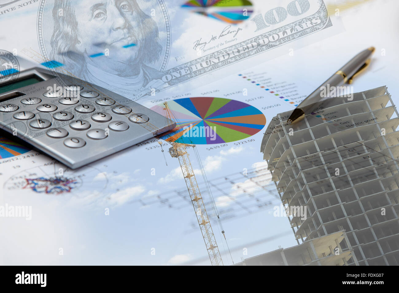 Collage of financial and business charts and graphs Stock Photo - Alamy