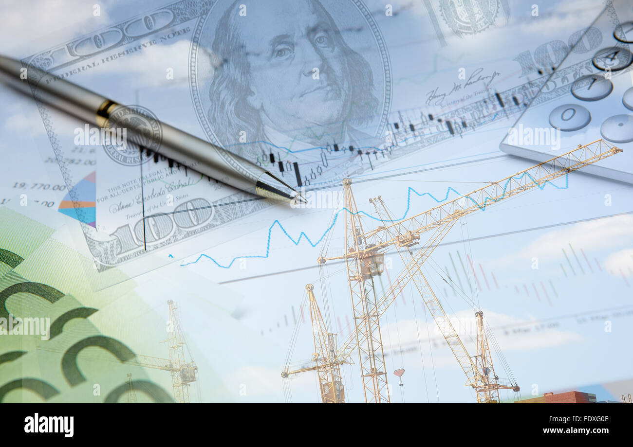 Collage of financial and business charts and graphs Stock Photo - Alamy