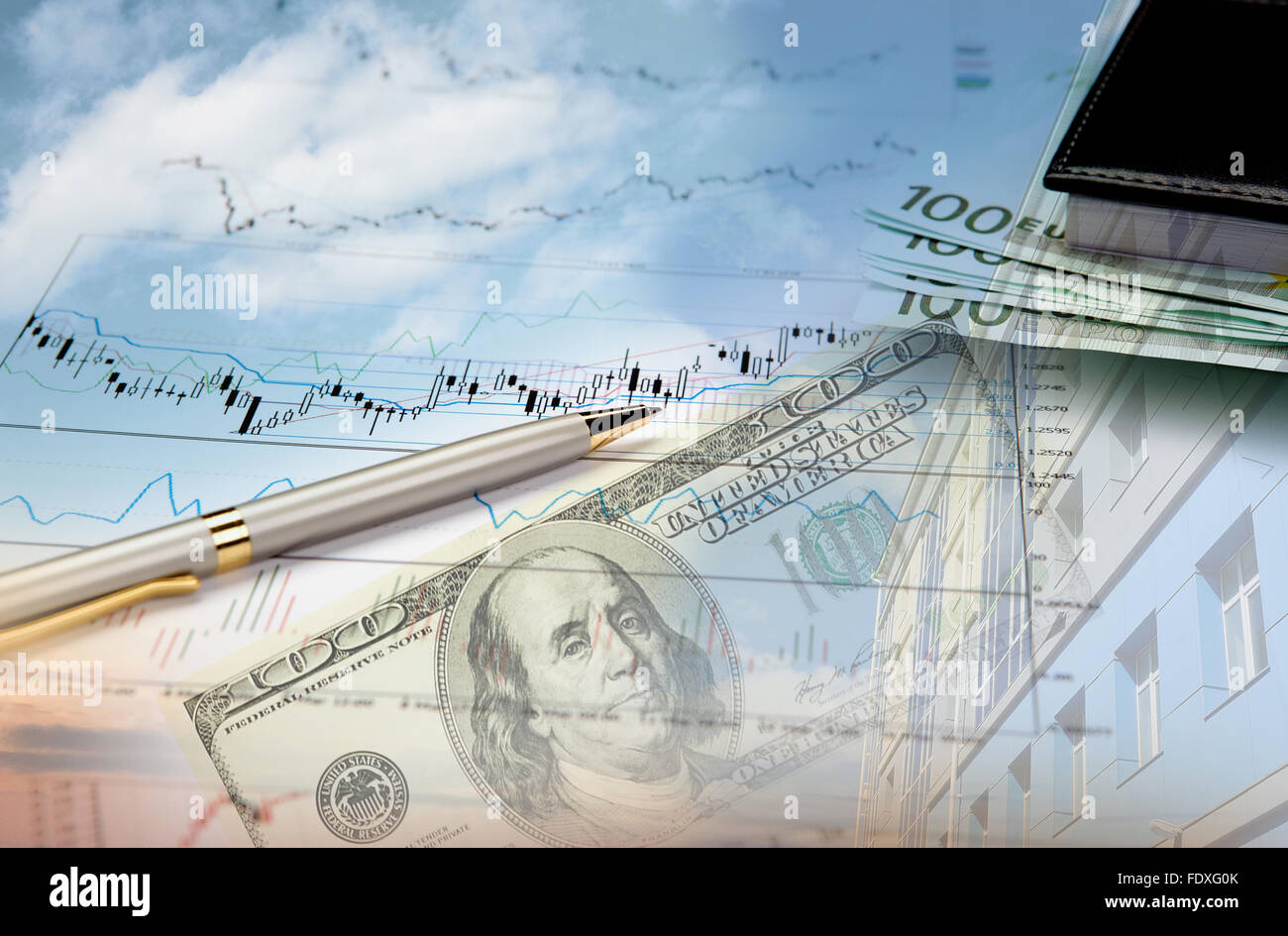 Collage of financial and business charts and graphs Stock Photo - Alamy