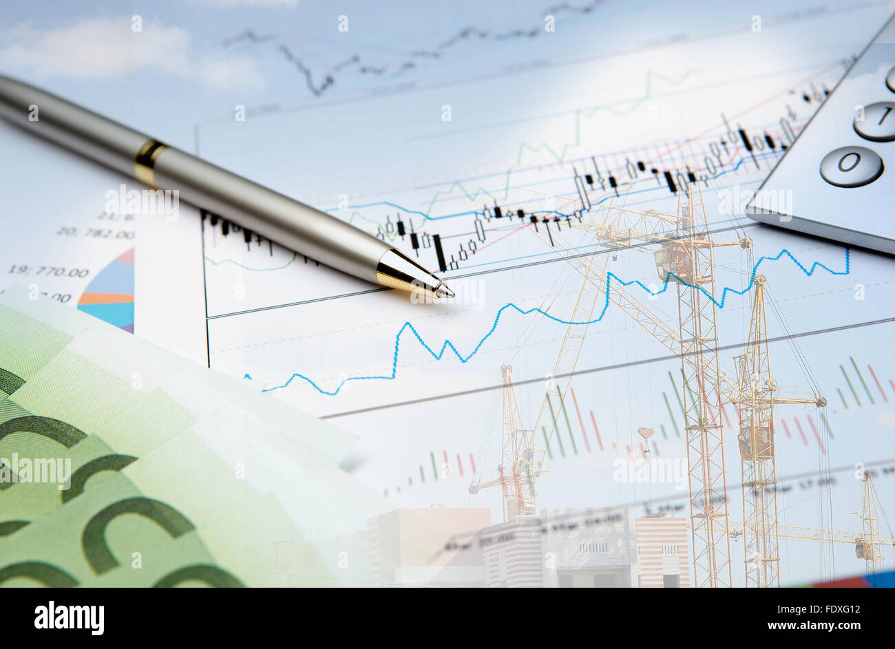 Collage of financial and business charts and graphs Stock Photo - Alamy