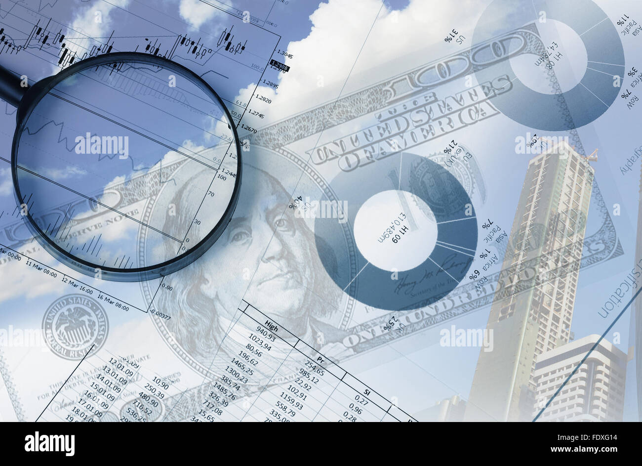 Collage of financial and business charts and graphs Stock Photo - Alamy