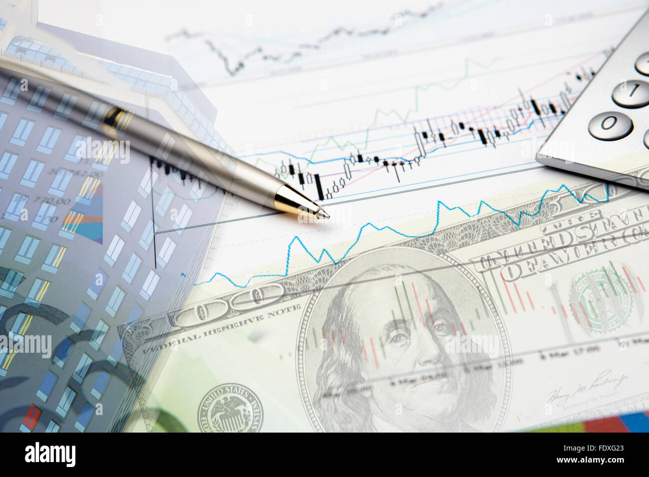 Collage of financial and business charts and graphs Stock Photo - Alamy