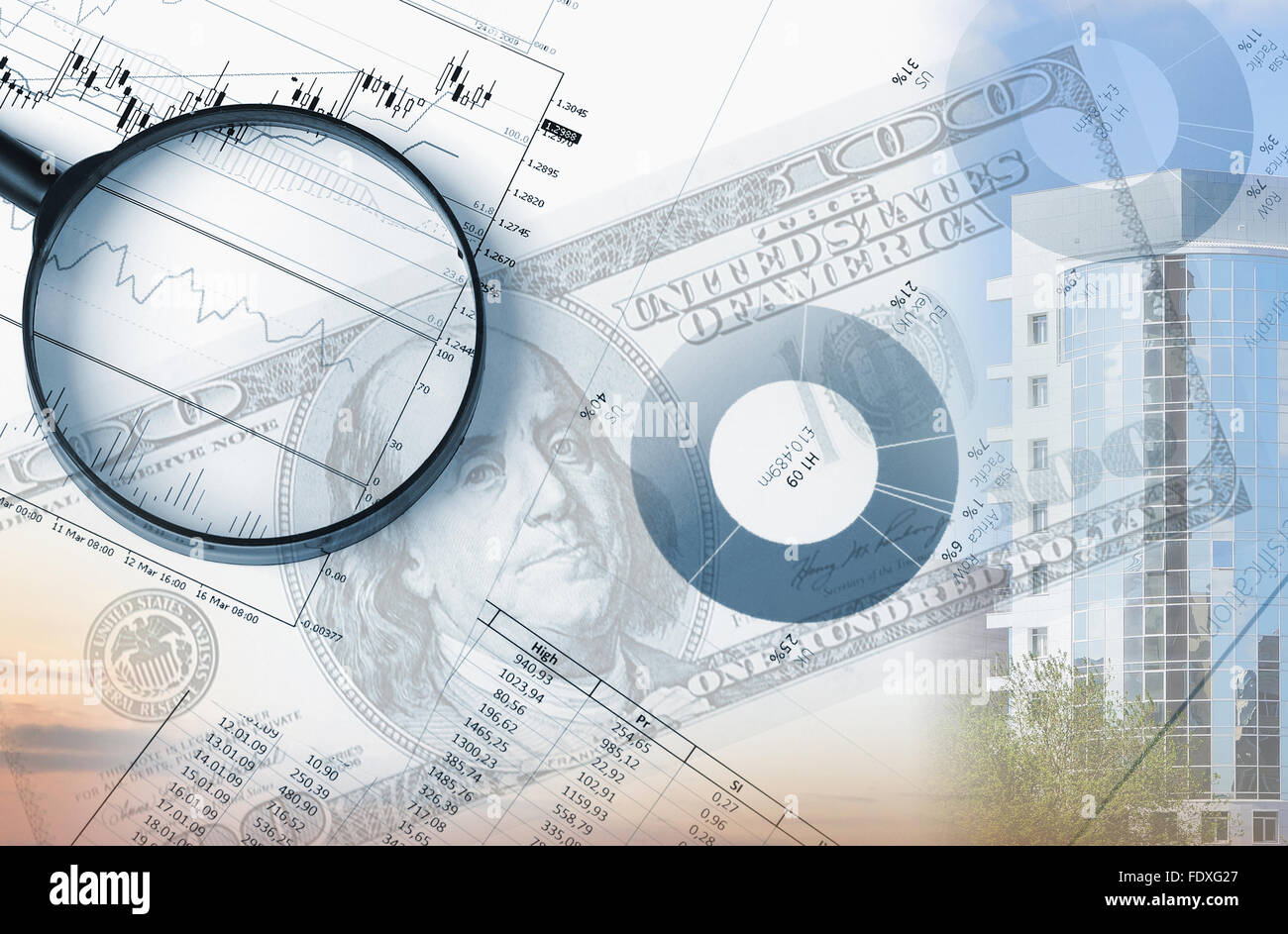 Collage of financial and business charts and graphs Stock Photo - Alamy