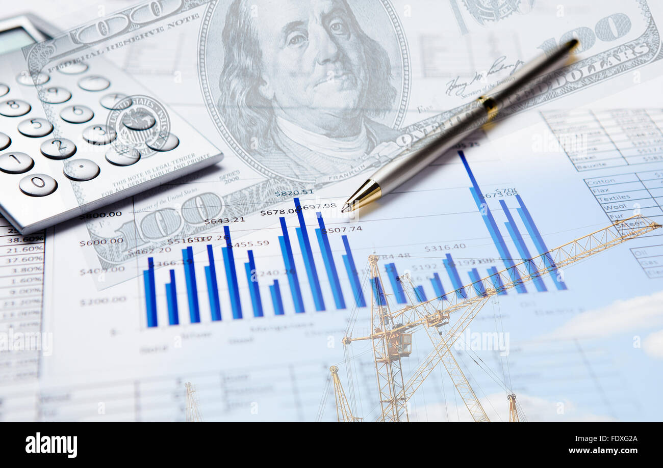 Collage of financial and business charts and graphs Stock Photo - Alamy
