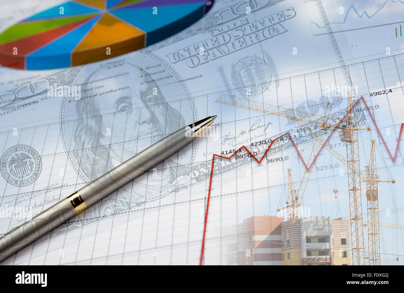Collage of financial and business charts and graphs Stock Photo - Alamy