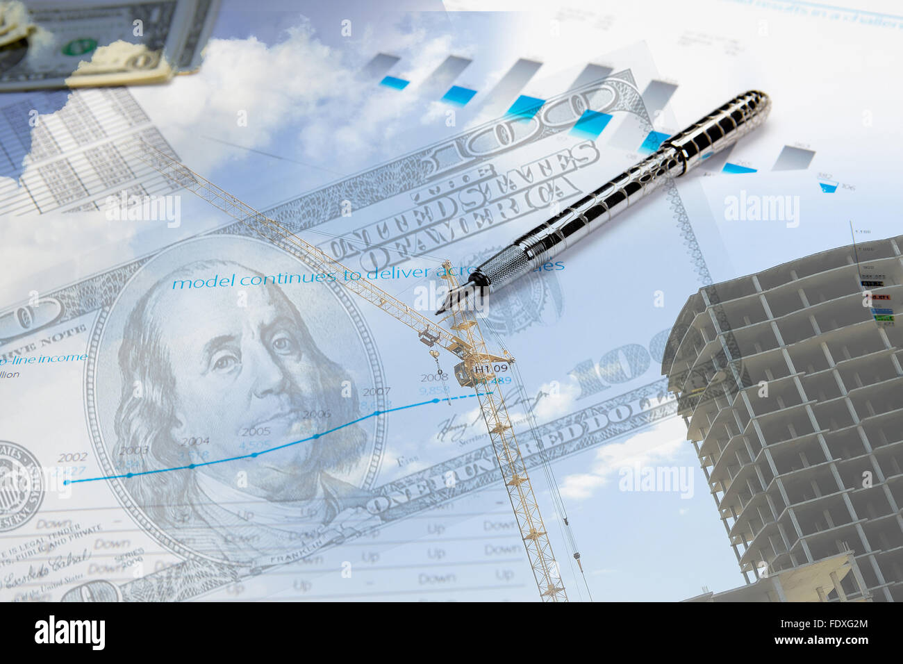 Collage of financial and business charts and graphs Stock Photo - Alamy