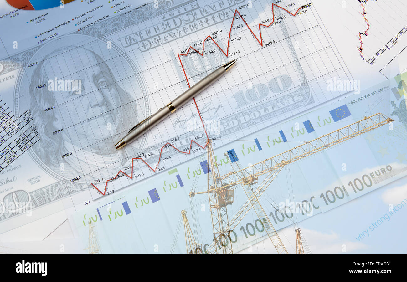 Collage of financial and business charts and graphs Stock Photo - Alamy