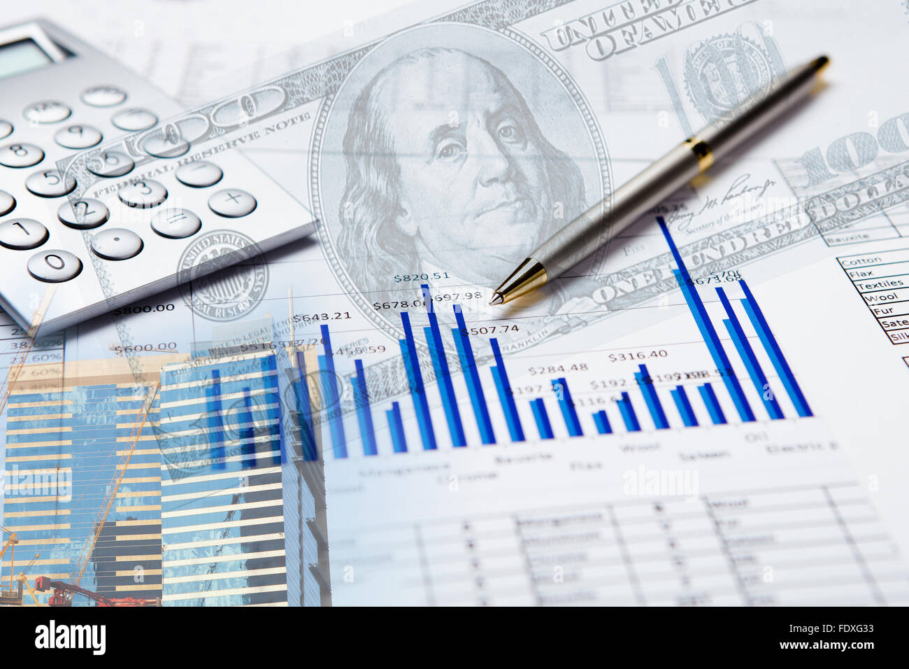 Collage of financial and business charts and graphs Stock Photo - Alamy