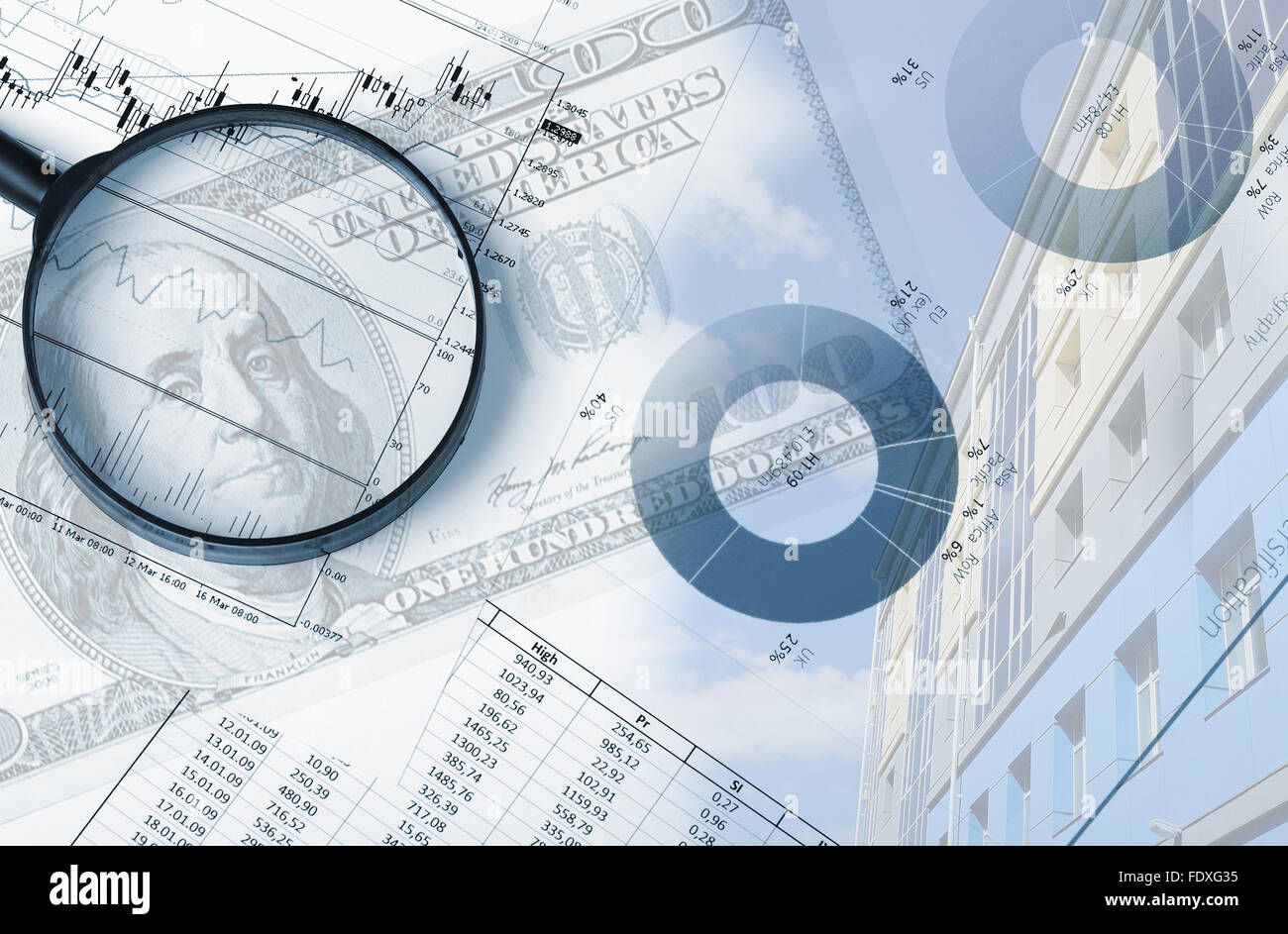 Collage of financial and business charts and graphs Stock Photo - Alamy