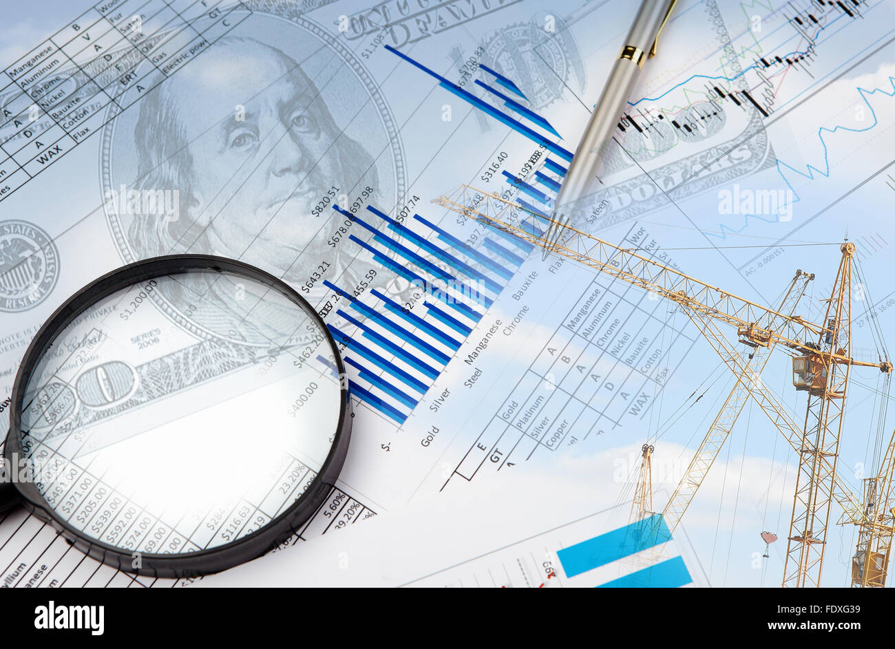 Collage of financial and business charts and graphs Stock Photo - Alamy