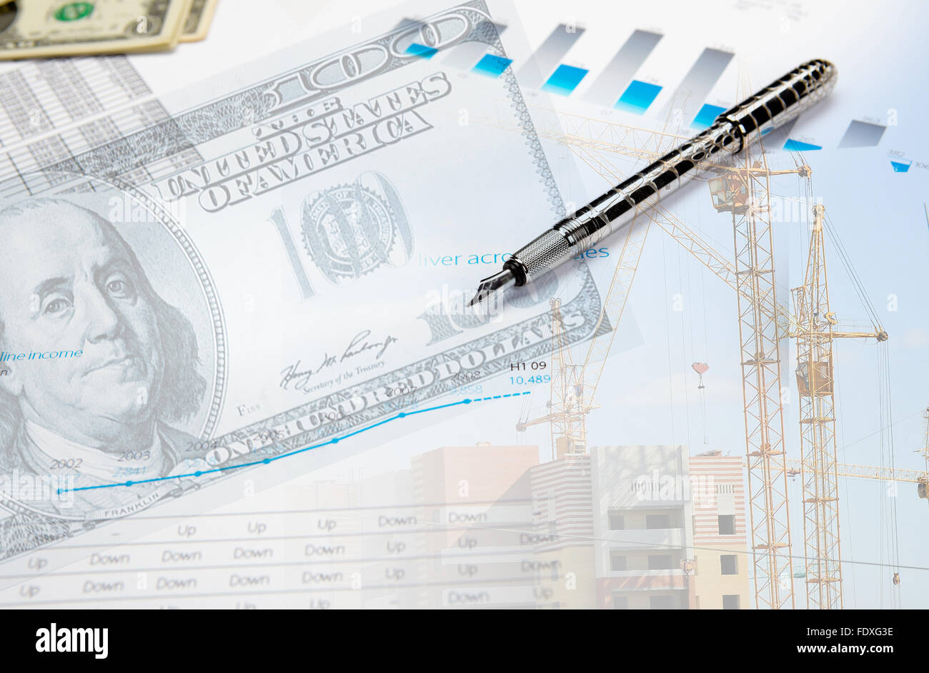 Collage of financial and business charts and graphs Stock Photo - Alamy