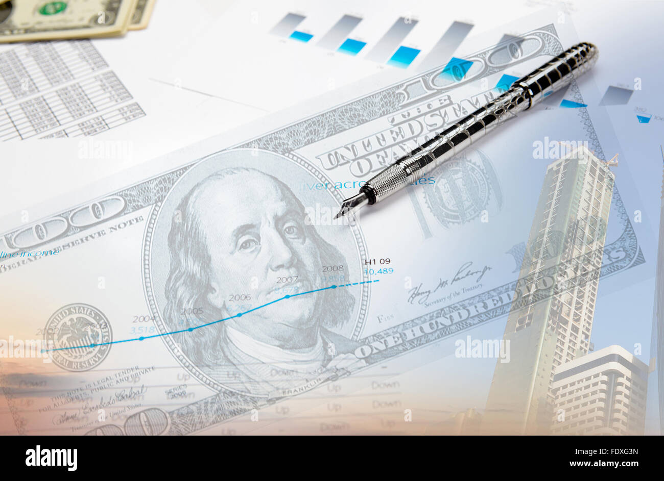 Collage of financial and business charts and graphs Stock Photo - Alamy