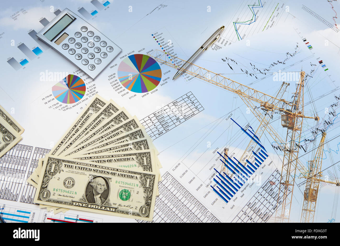 Collage financial business charts hi-res stock photography and images ...