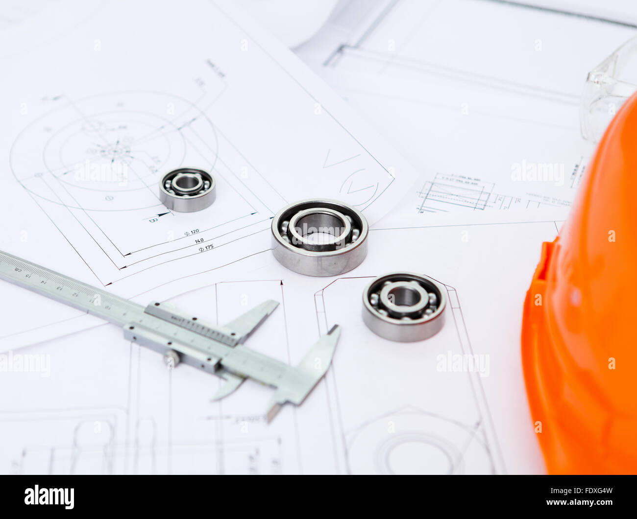 construction drafts and tools on the table Stock Photo - Alamy