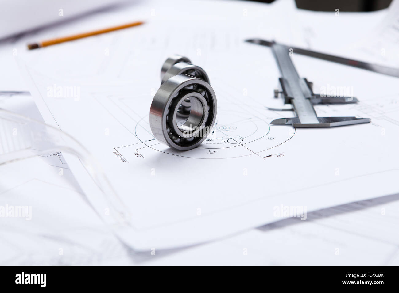 construction drafts and tools on the table Stock Photo - Alamy
