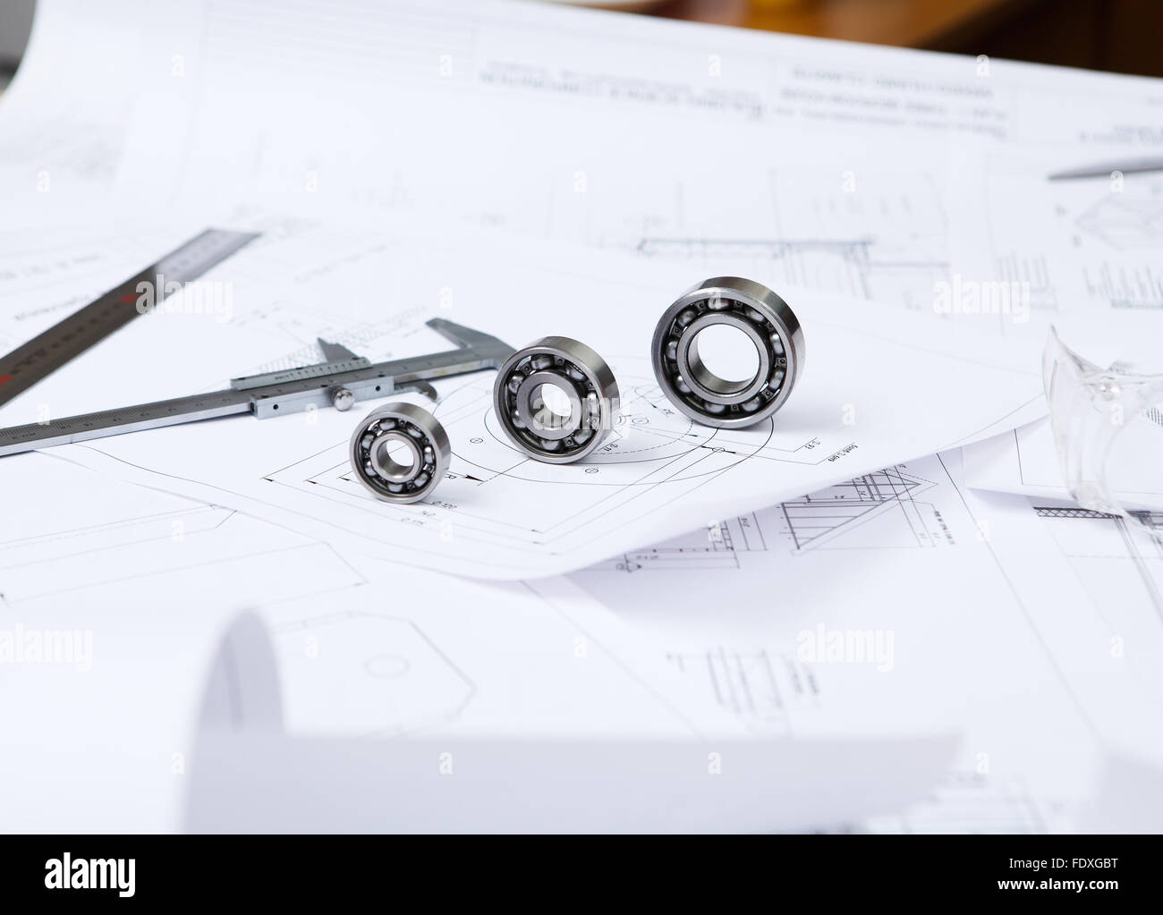 construction drafts and tools on the table Stock Photo - Alamy