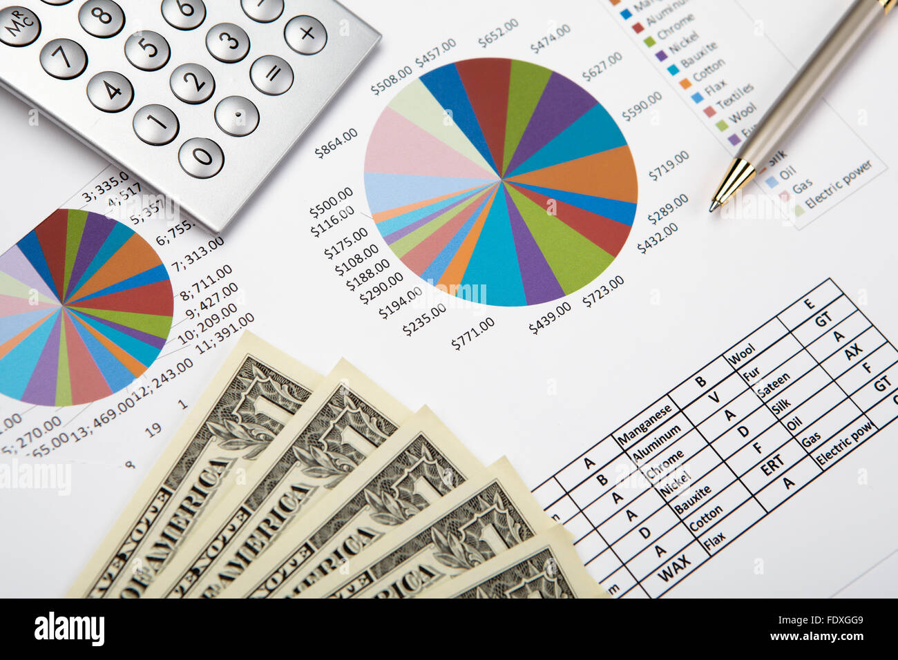 financial charts and graphs on the table Stock Photo - Alamy