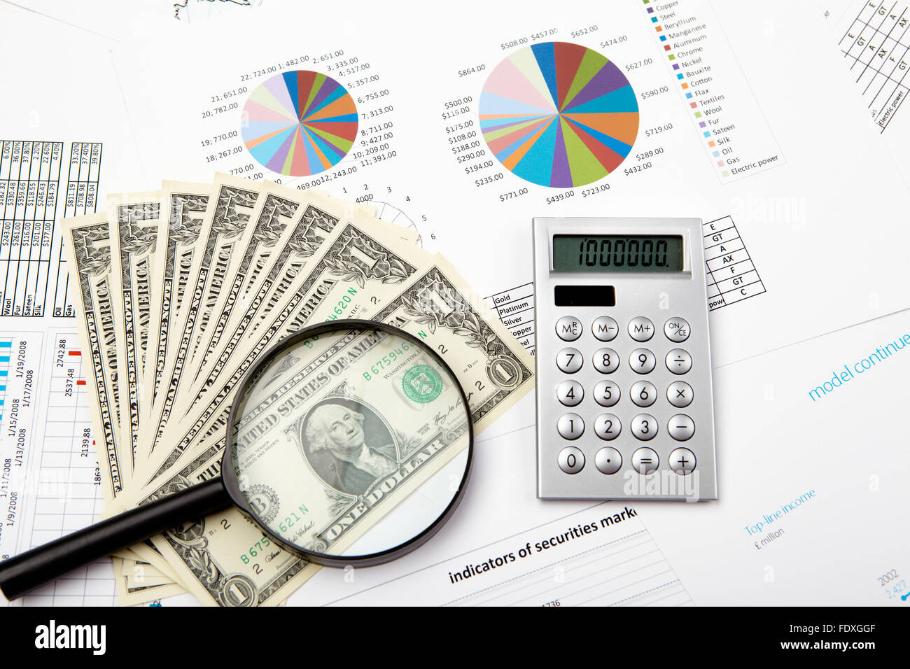 financial charts and graphs on the table Stock Photo - Alamy