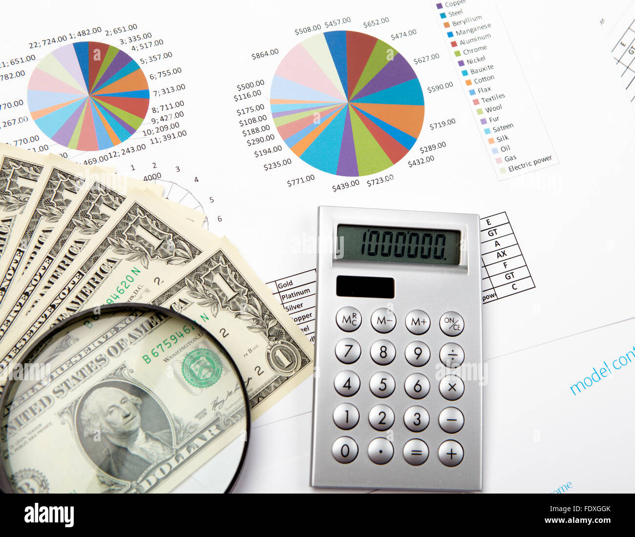 financial charts and graphs on the table Stock Photo - Alamy