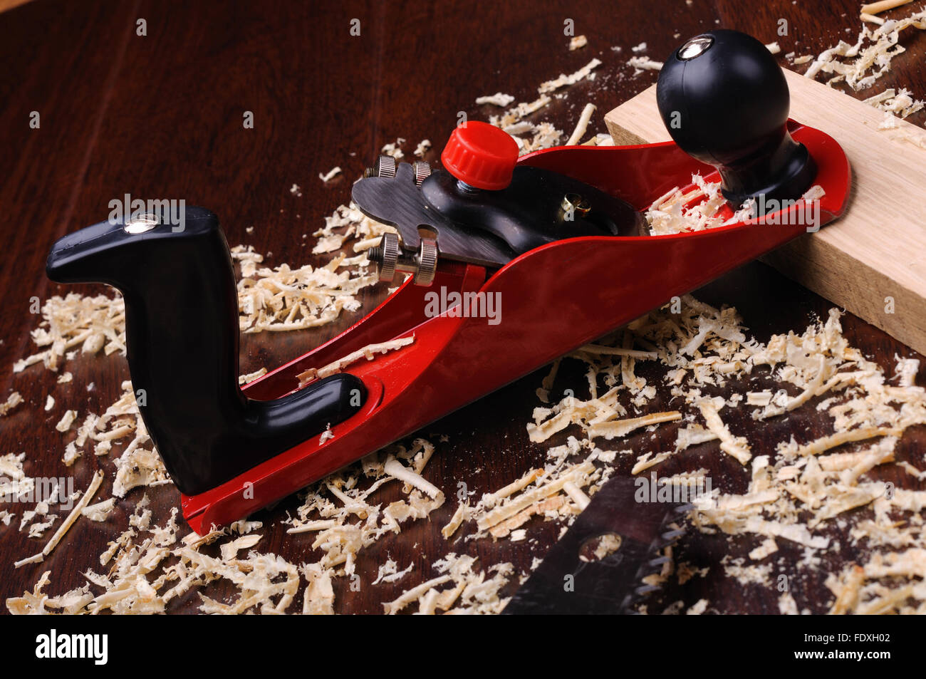 Wood shavings and various construction tools Stock Photo - Alamy