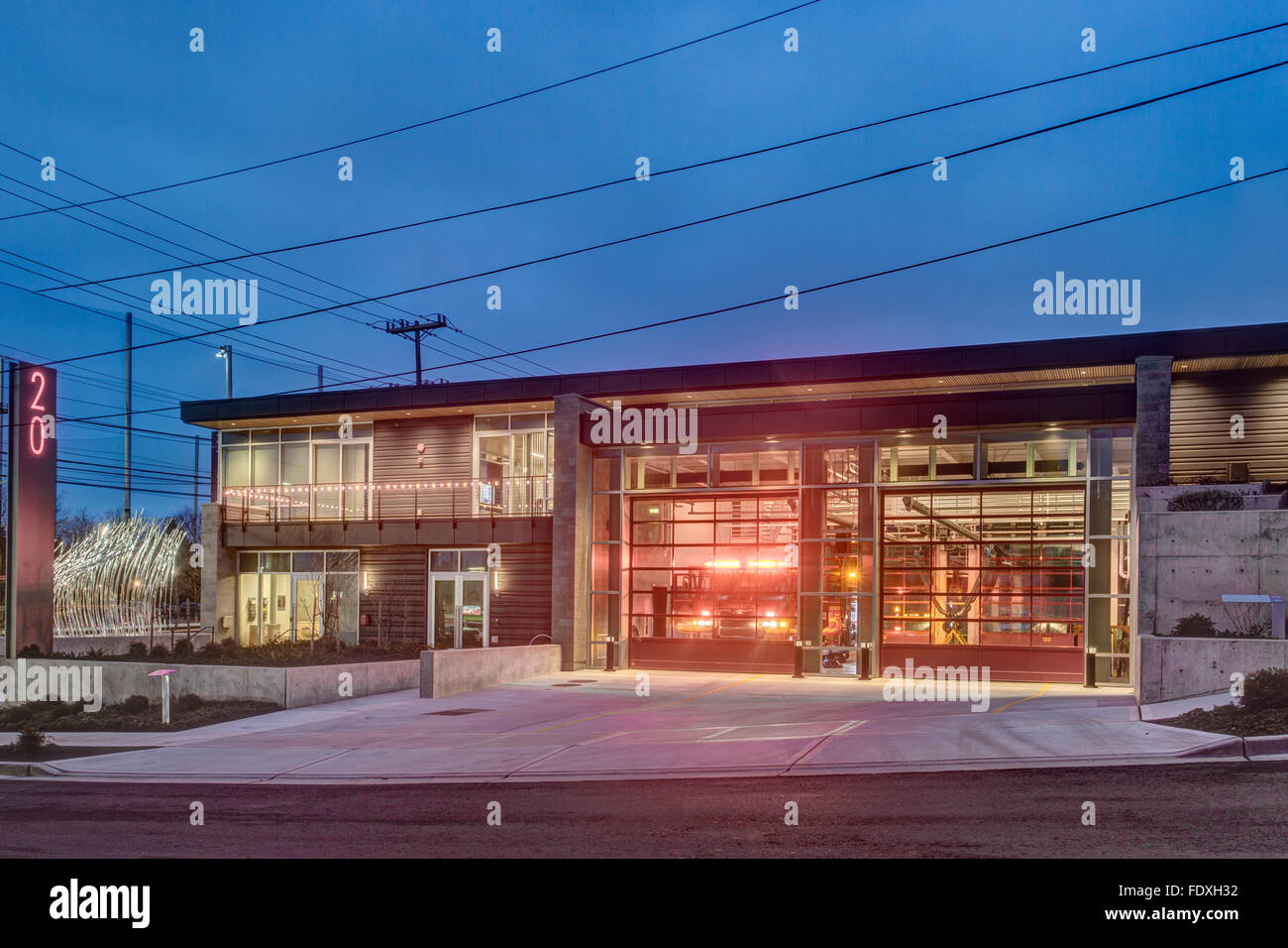 Fire Station in Seattle Washington USA. Photographed at twilight Stock ...
