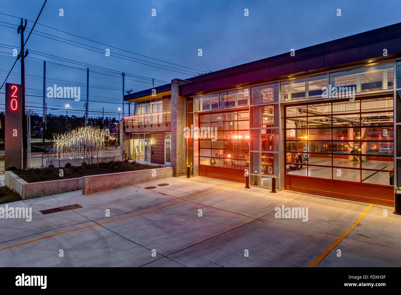Fire Station in Seattle Washington USA. Photographed at twilight Stock ...