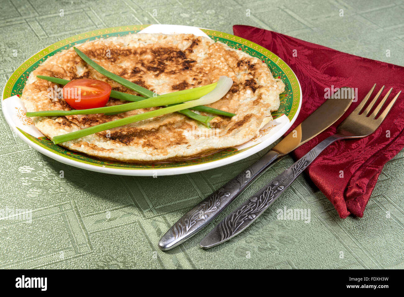 Authentic Jewish breakfast dish made of broken pieces of matzah, milk ...