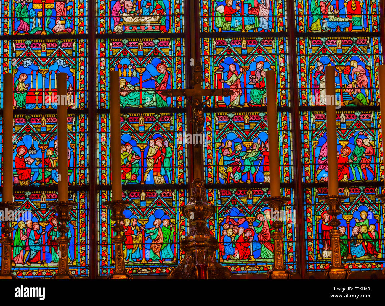 Altar Crucifix Middle Ages Stories Stained Glass Stained Glass Notre ...