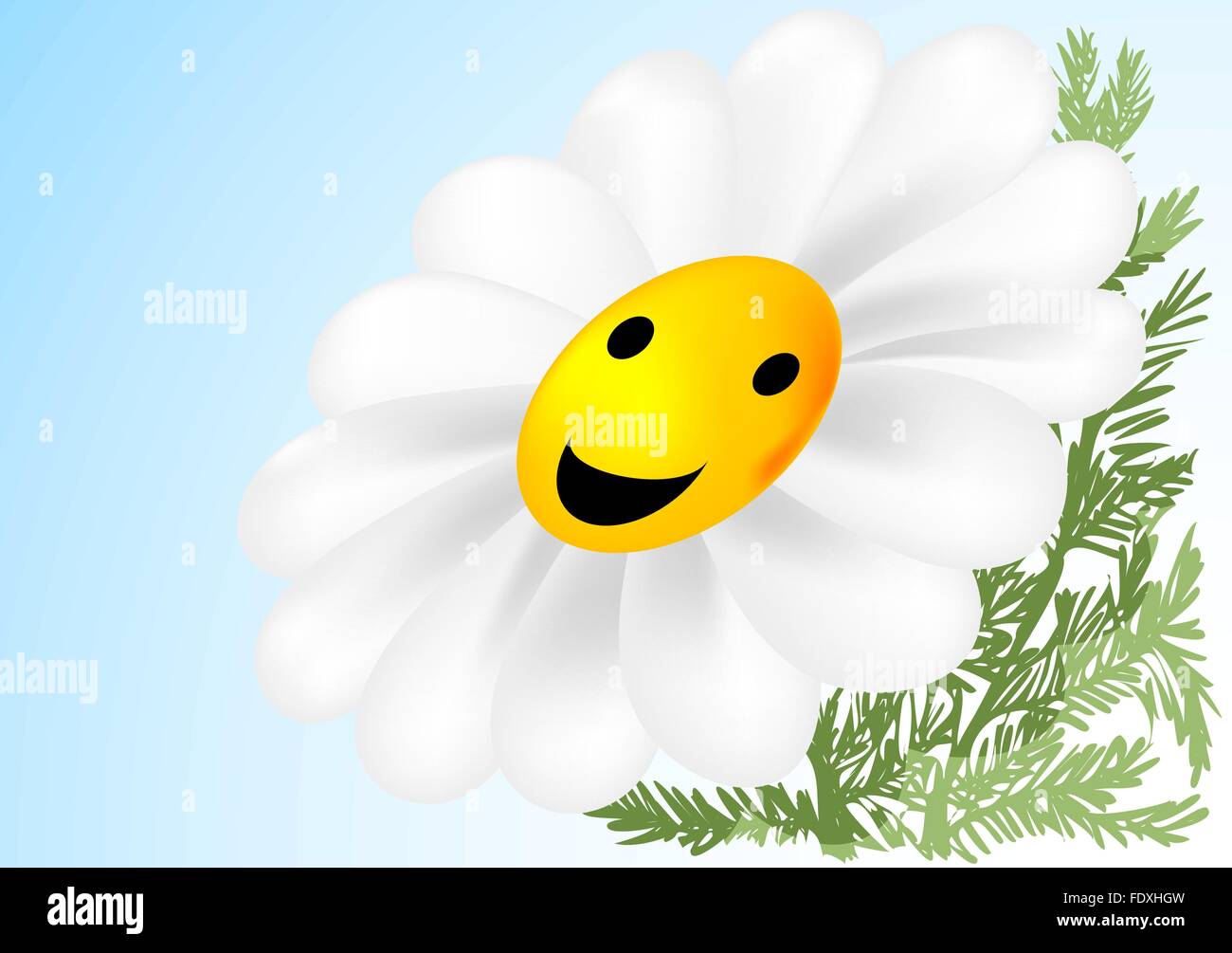 happy flower and blue sky. 10 EPS Stock Vector Image & Art - Alamy