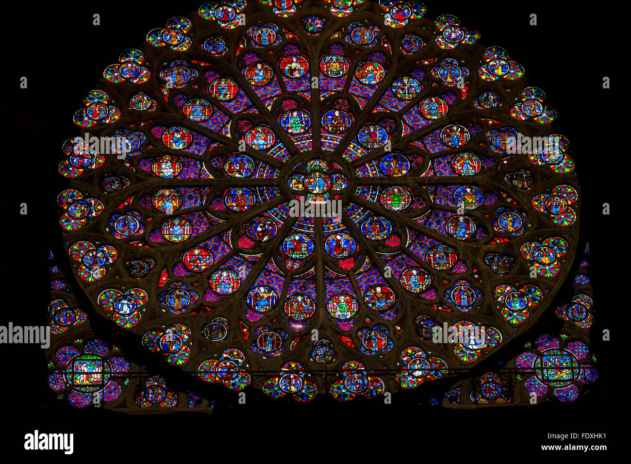 South Rose Window Jesus Disciples Stained Glass Notre Dame Cathedral ...
