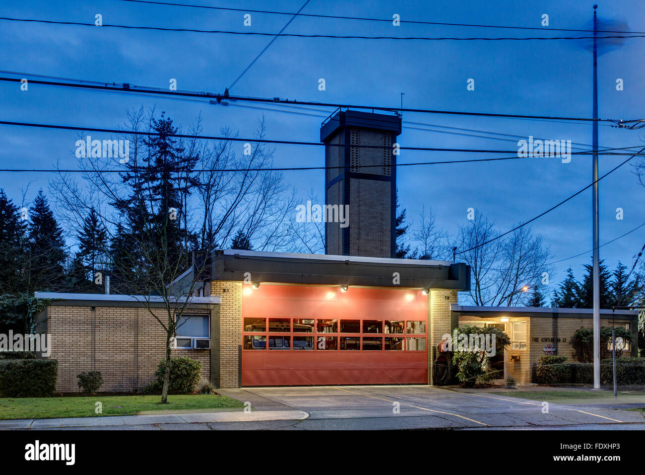 Fire Station in Seattle Washington USA. Photographed at twilight Stock ...
