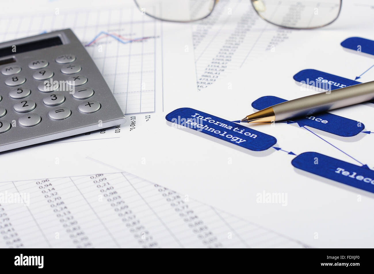 Charts and graphs of sales - a symbol of successful corporate business ...