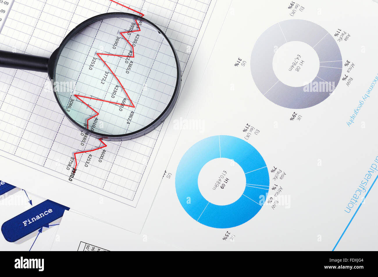 Charts and graphs of sales - a symbol of successful corporate business ...