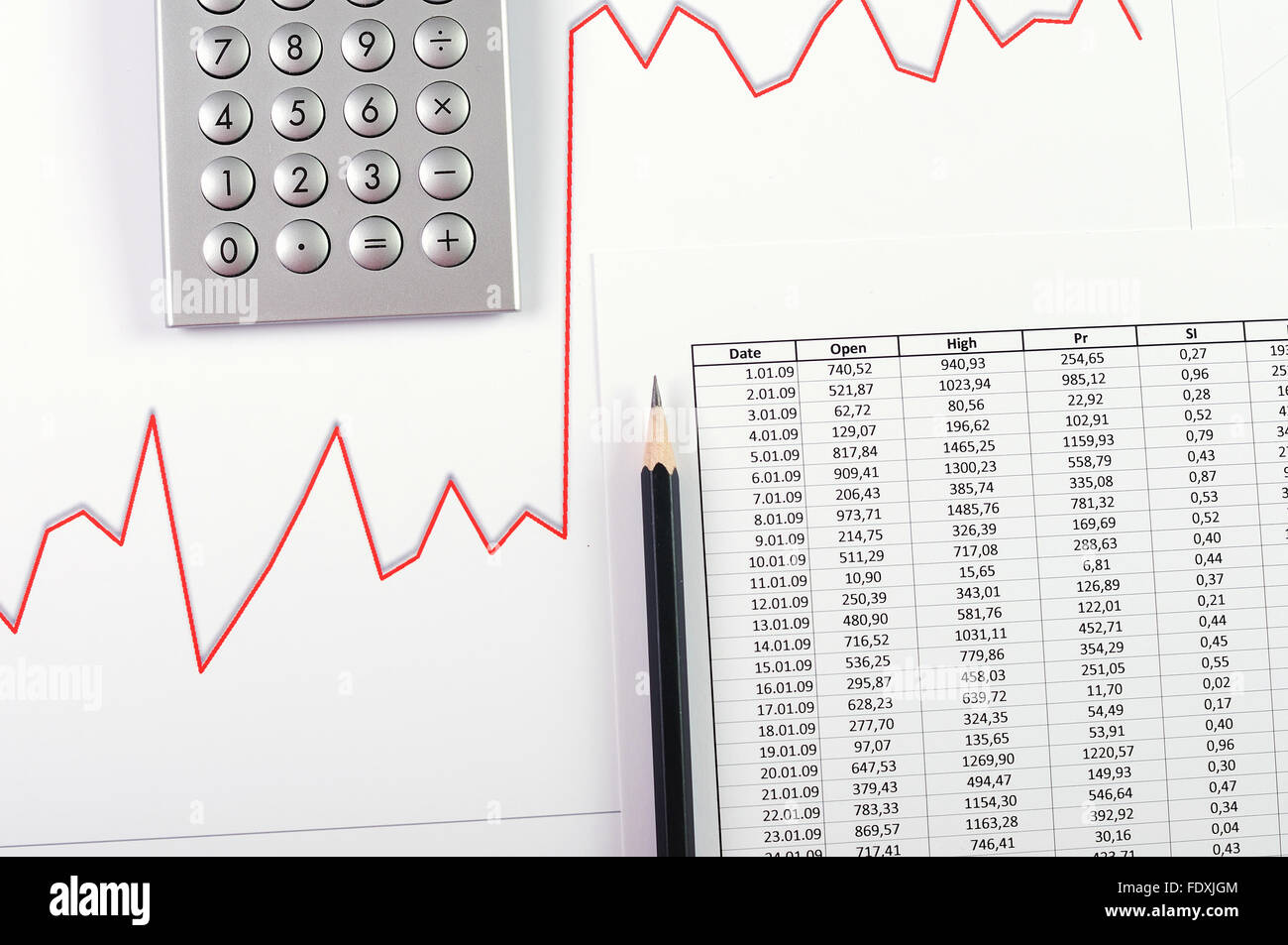 Charts and graphs of sales - a symbol of successful corporate business ...