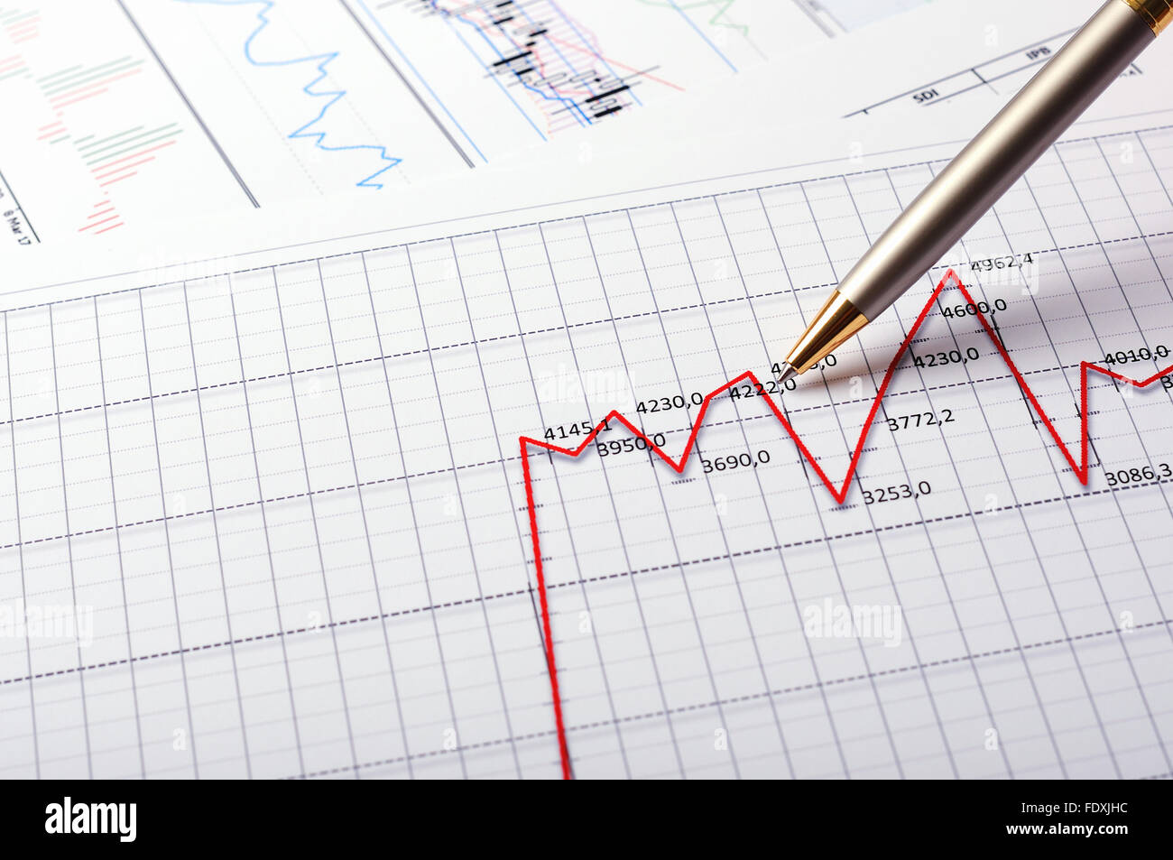Charts and graphs of sales - a symbol of successful corporate business ...