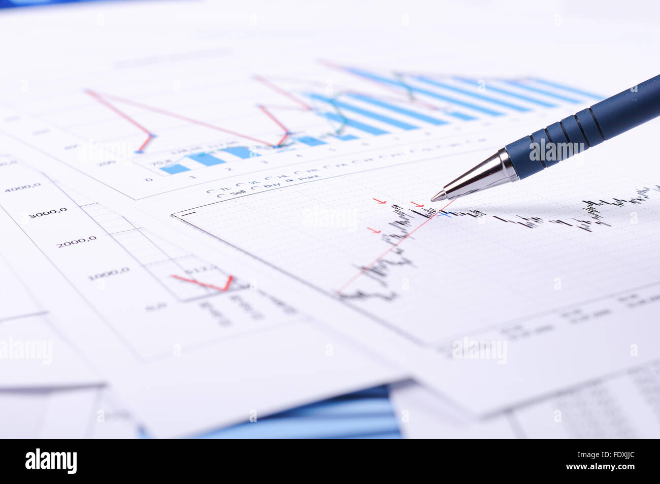 Charts and graphs of sales - a symbol of successful corporate business ...