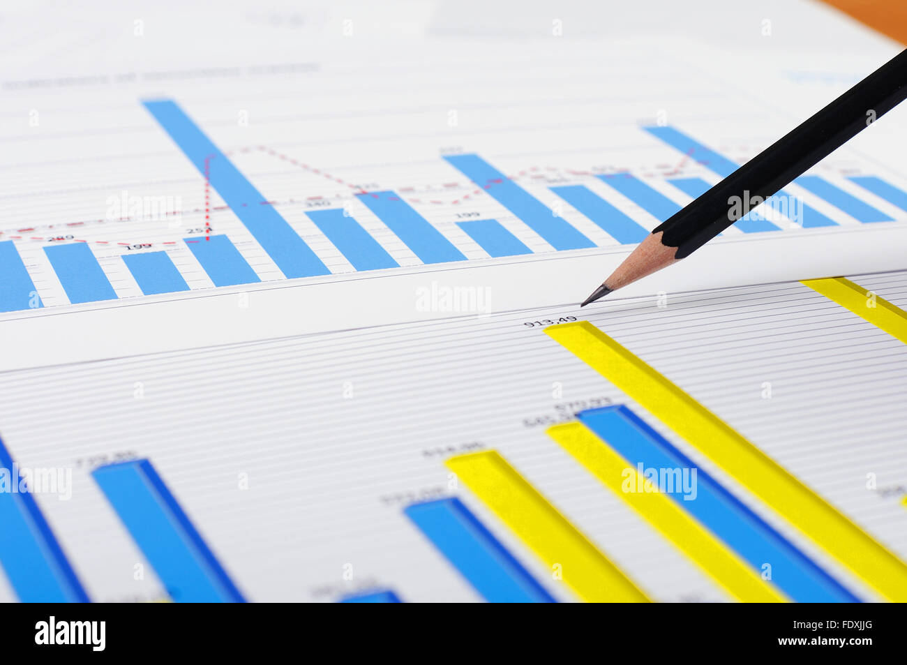 Charts and graphs of sales - a symbol of successful corporate business ...