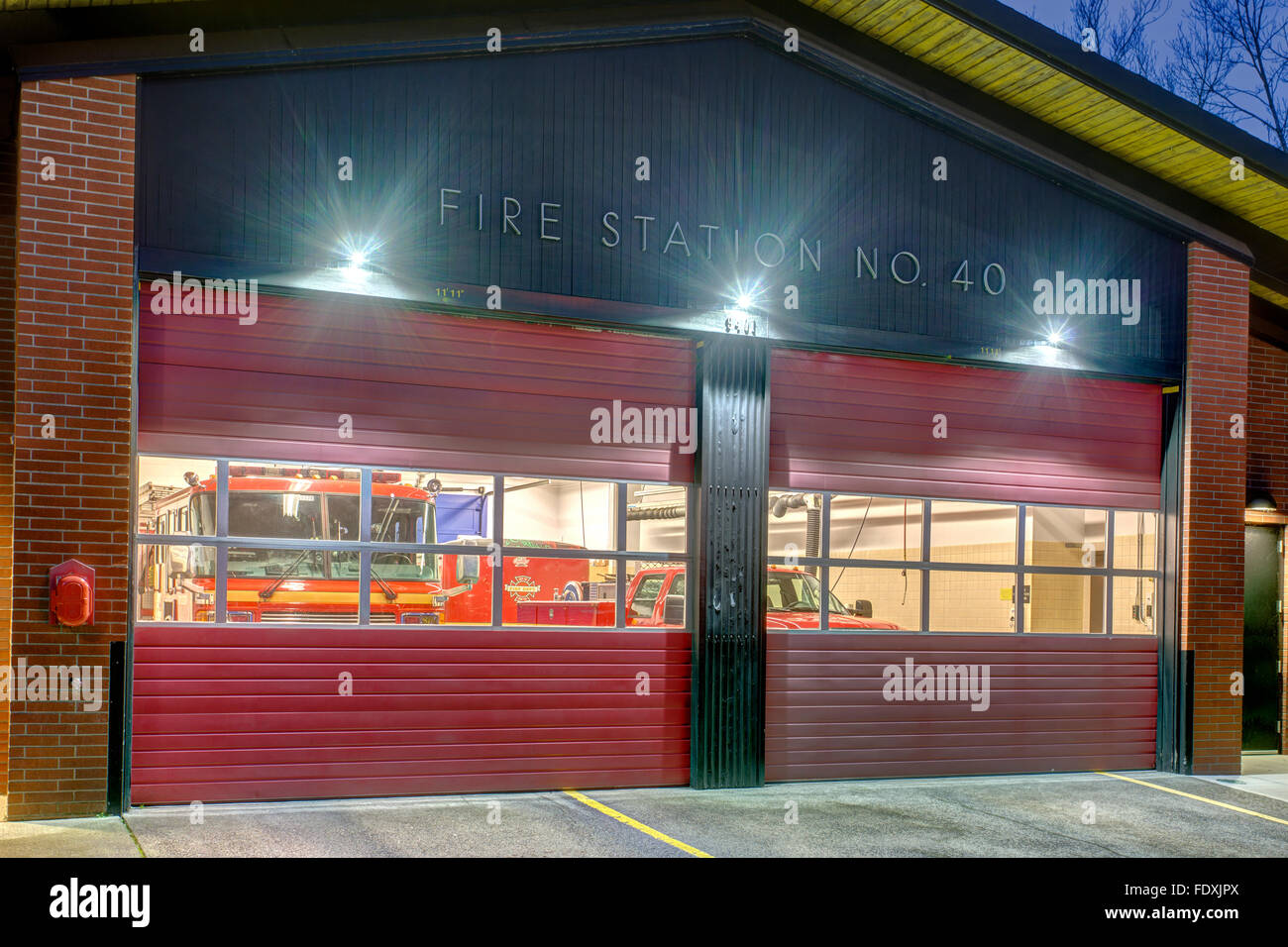 Fire Station in Seattle Washington USA. Photographed at twilight Stock ...