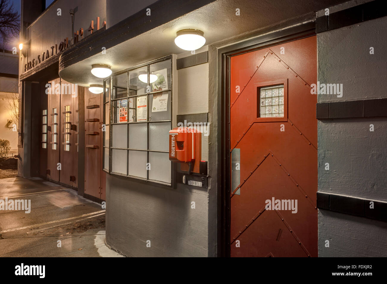 Fire Station in Seattle Washington USA. Photographed at twilight Stock ...