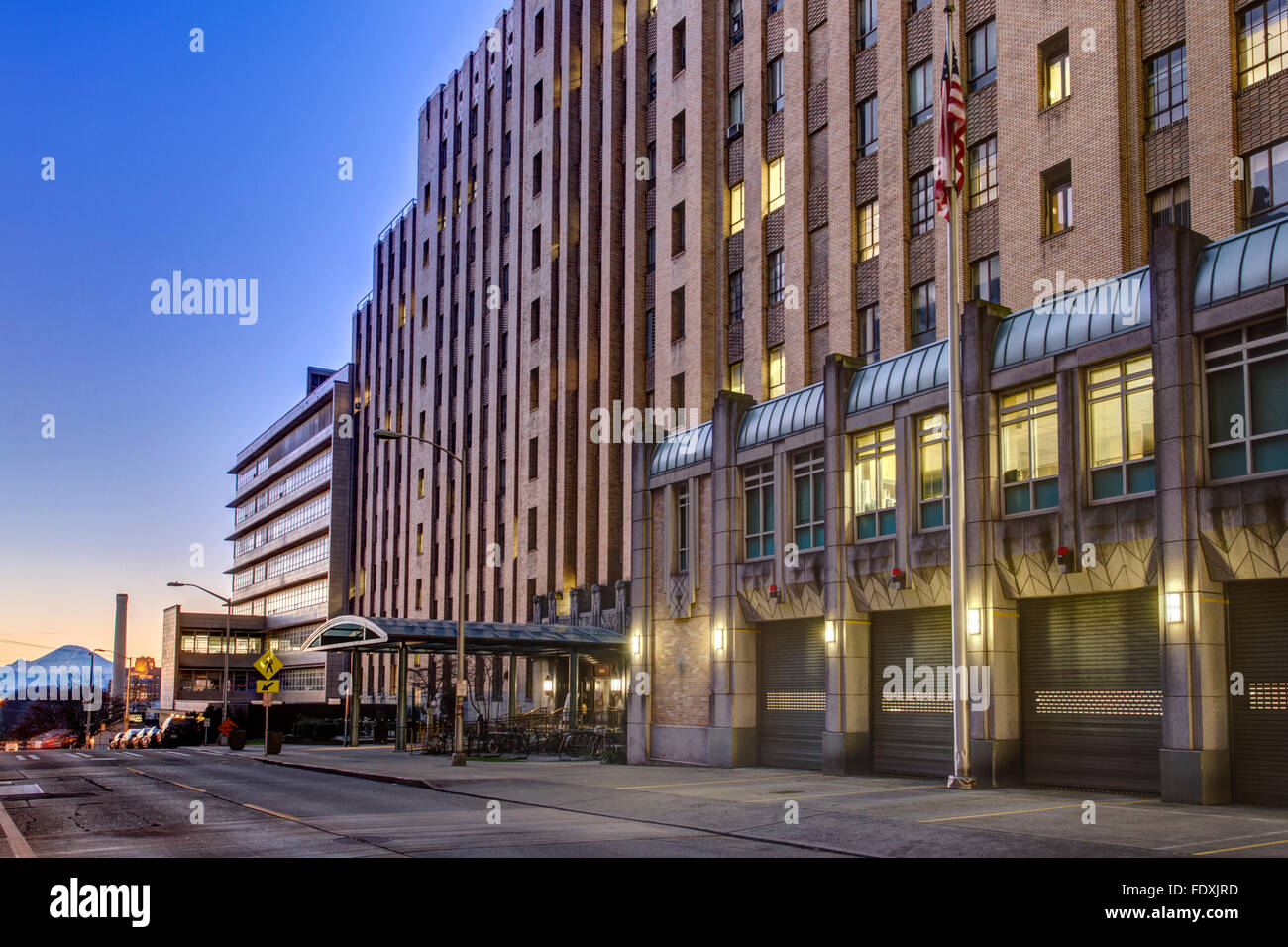 Fire Station in Seattle Washington USA. Photographed at twilight Stock ...