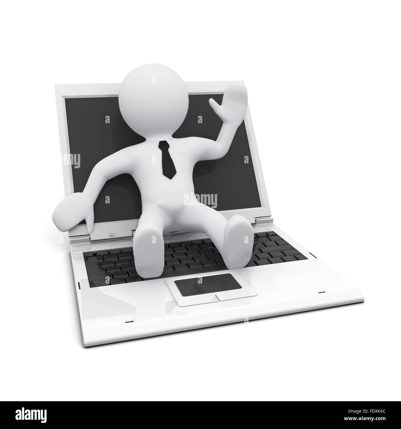3D man wearing a tie with a notebook Stock Photo - Alamy