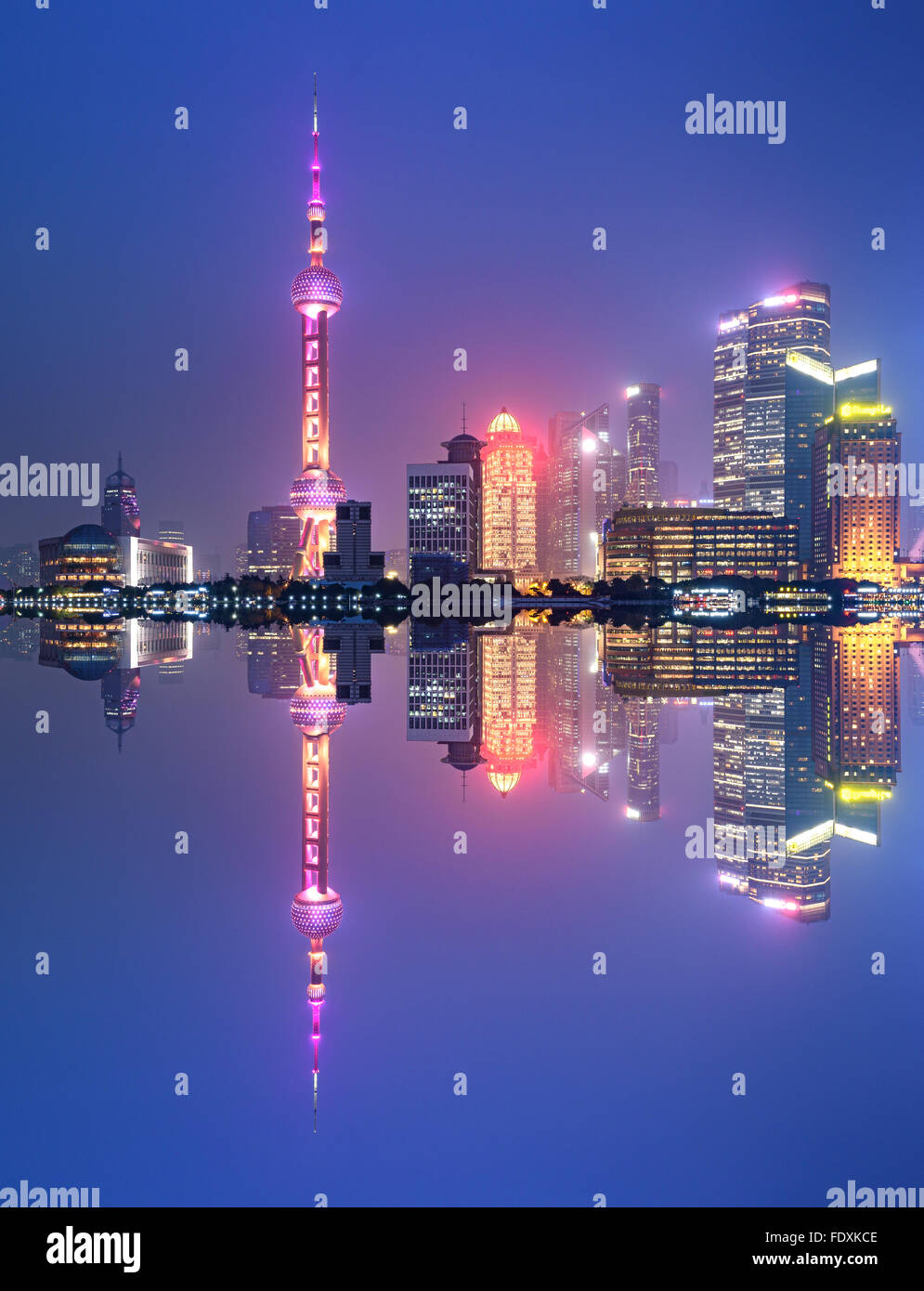 Pearl tower and the world financial center in Pudong, Shanghai, China ...