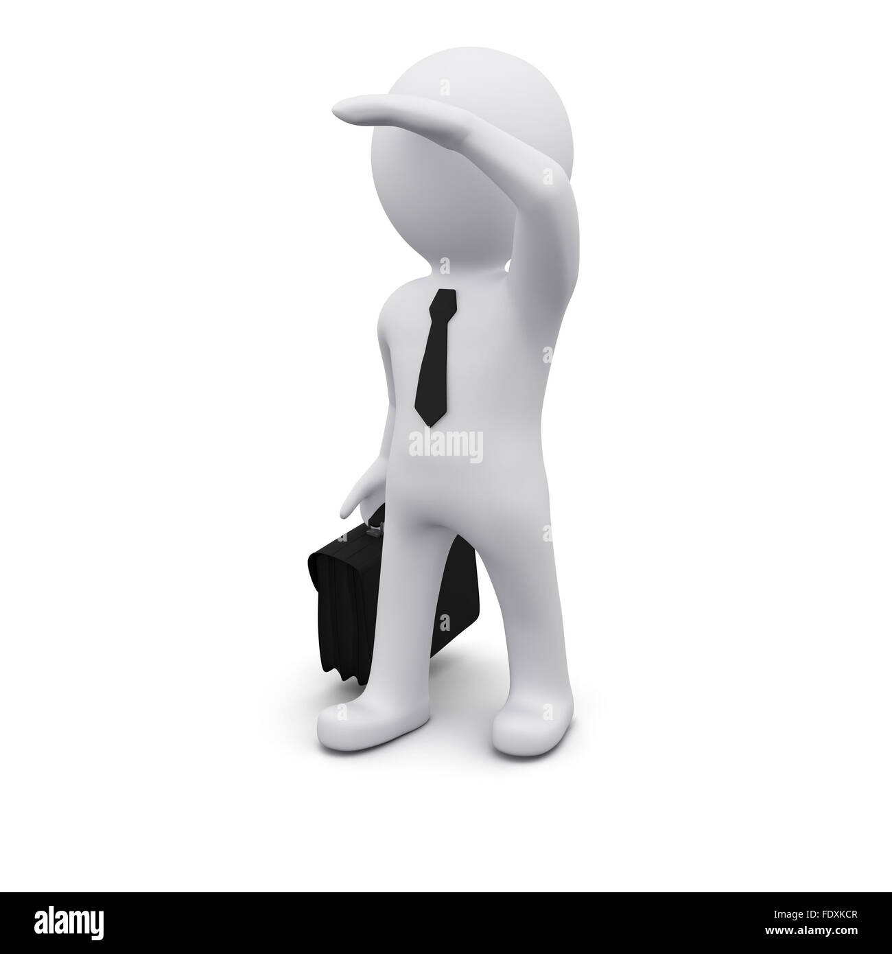 3D man standing and looking forward for new perspectives Stock Photo ...