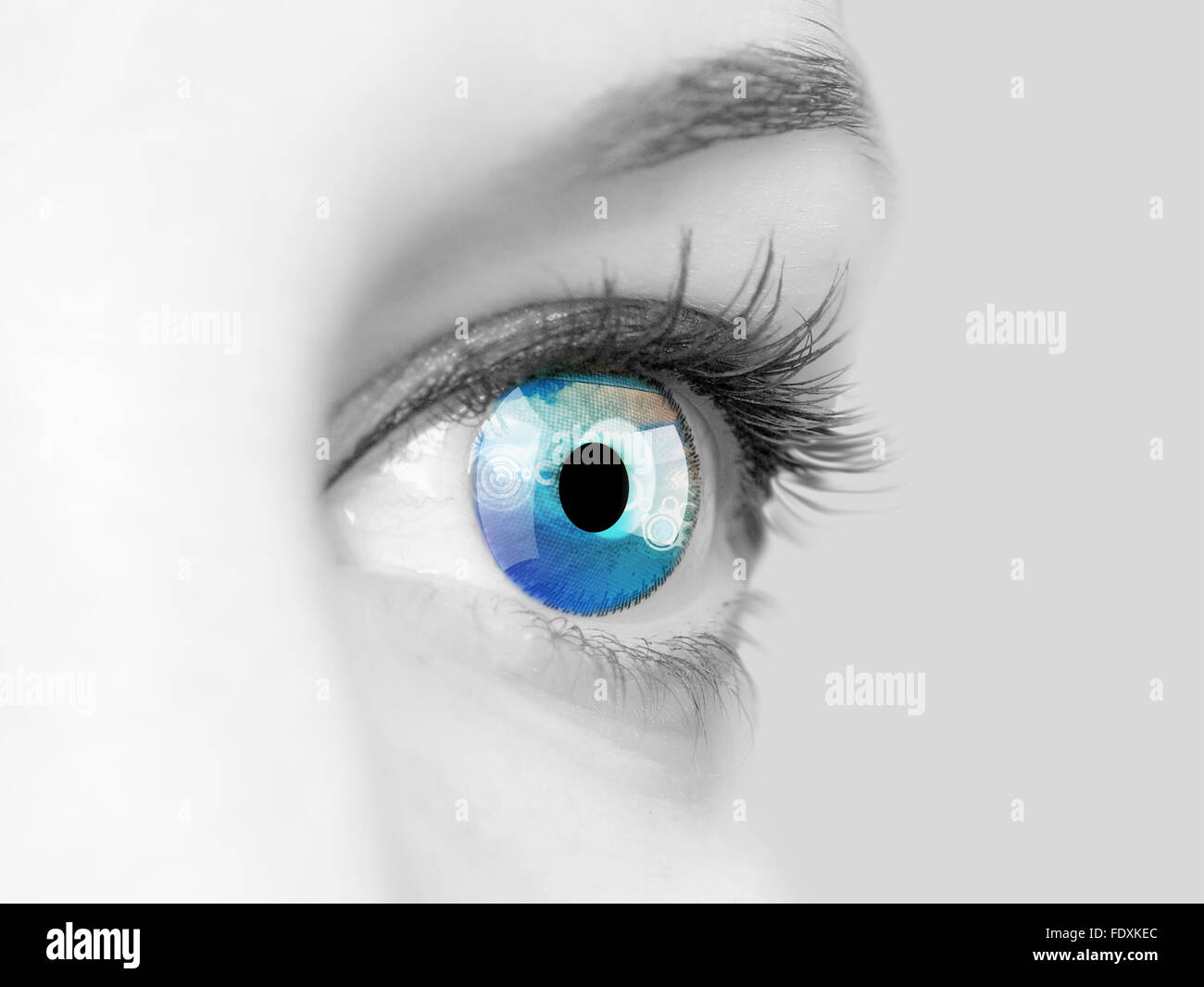 Picture of a female human eye in colour Stock Photo - Alamy