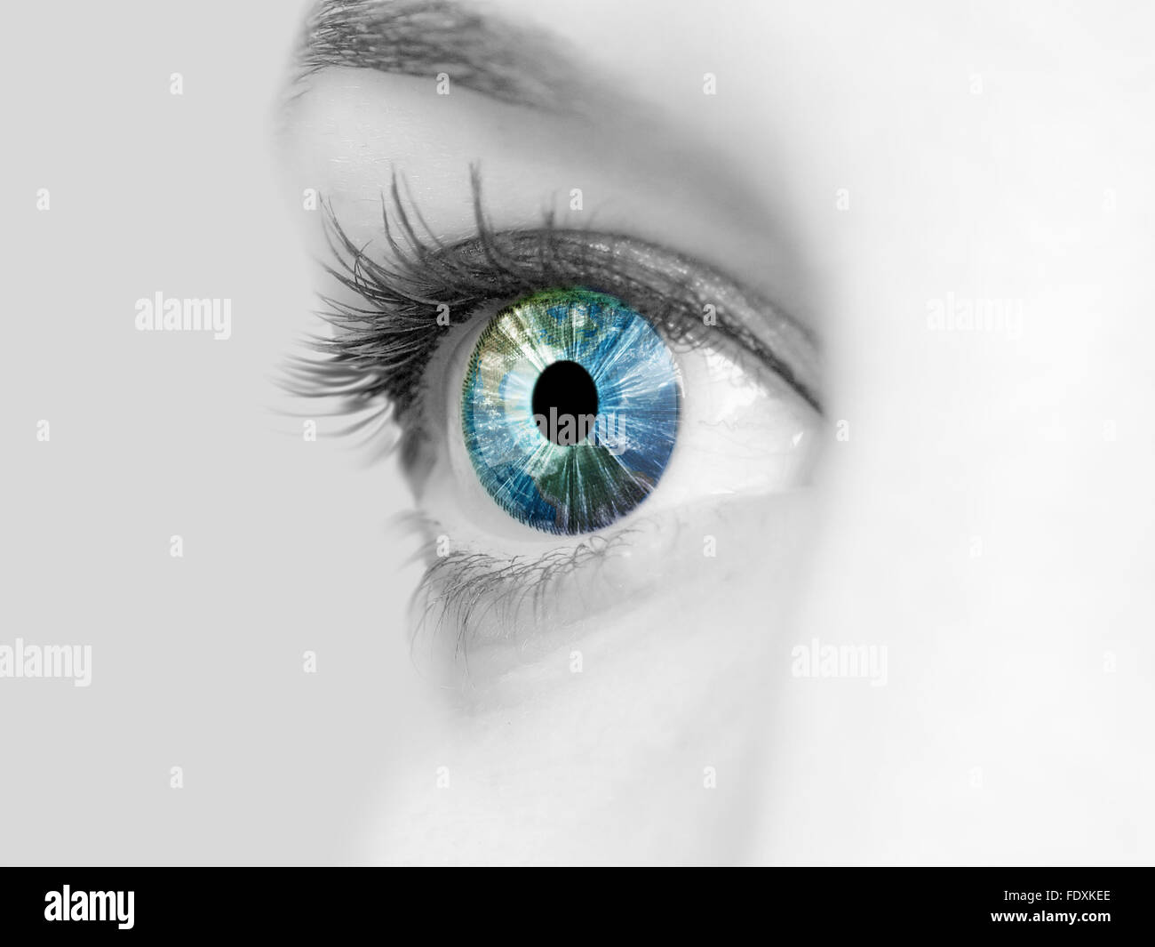 Picture of a female human eye in colour Stock Photo - Alamy